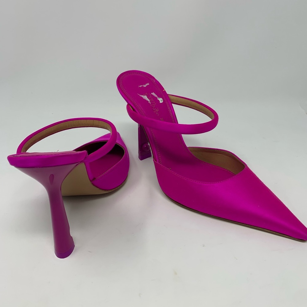 Off-White Pop Lollipop Pointed Toe Satin Mule Shoes S… - Gem